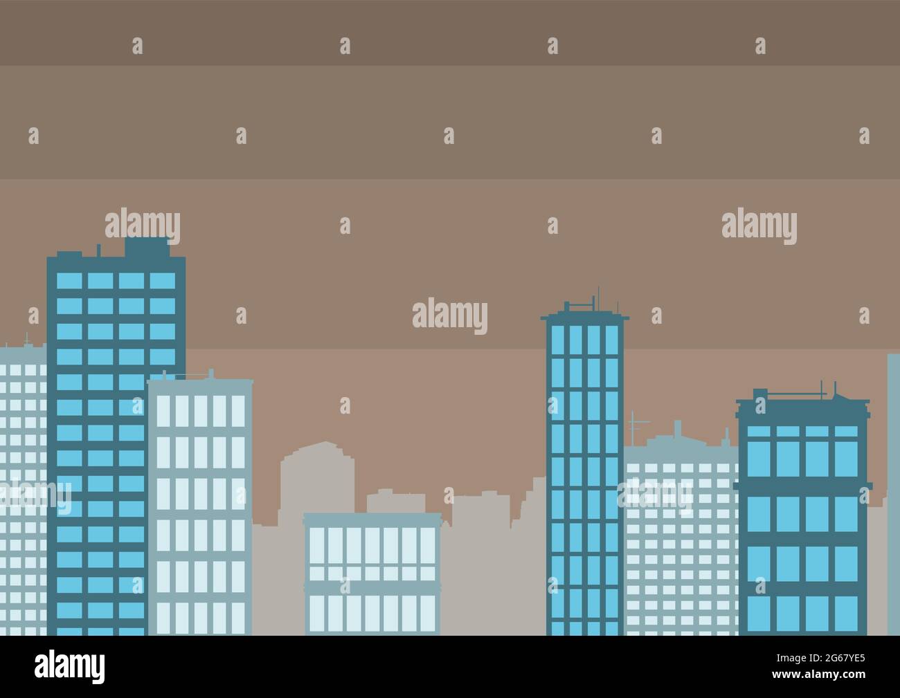 Multiple Skyscrapers Drawing Showing City Skyline. Diffrent High-Rise ...