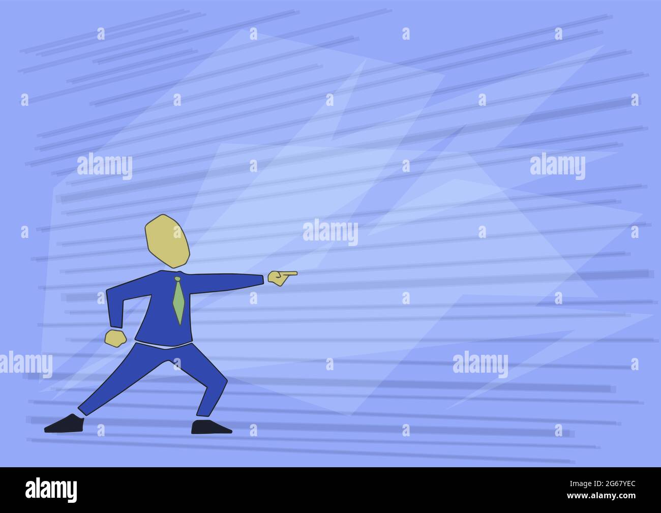 Man In Suit Drawing Half Standing And Pointing Forward Showing ...