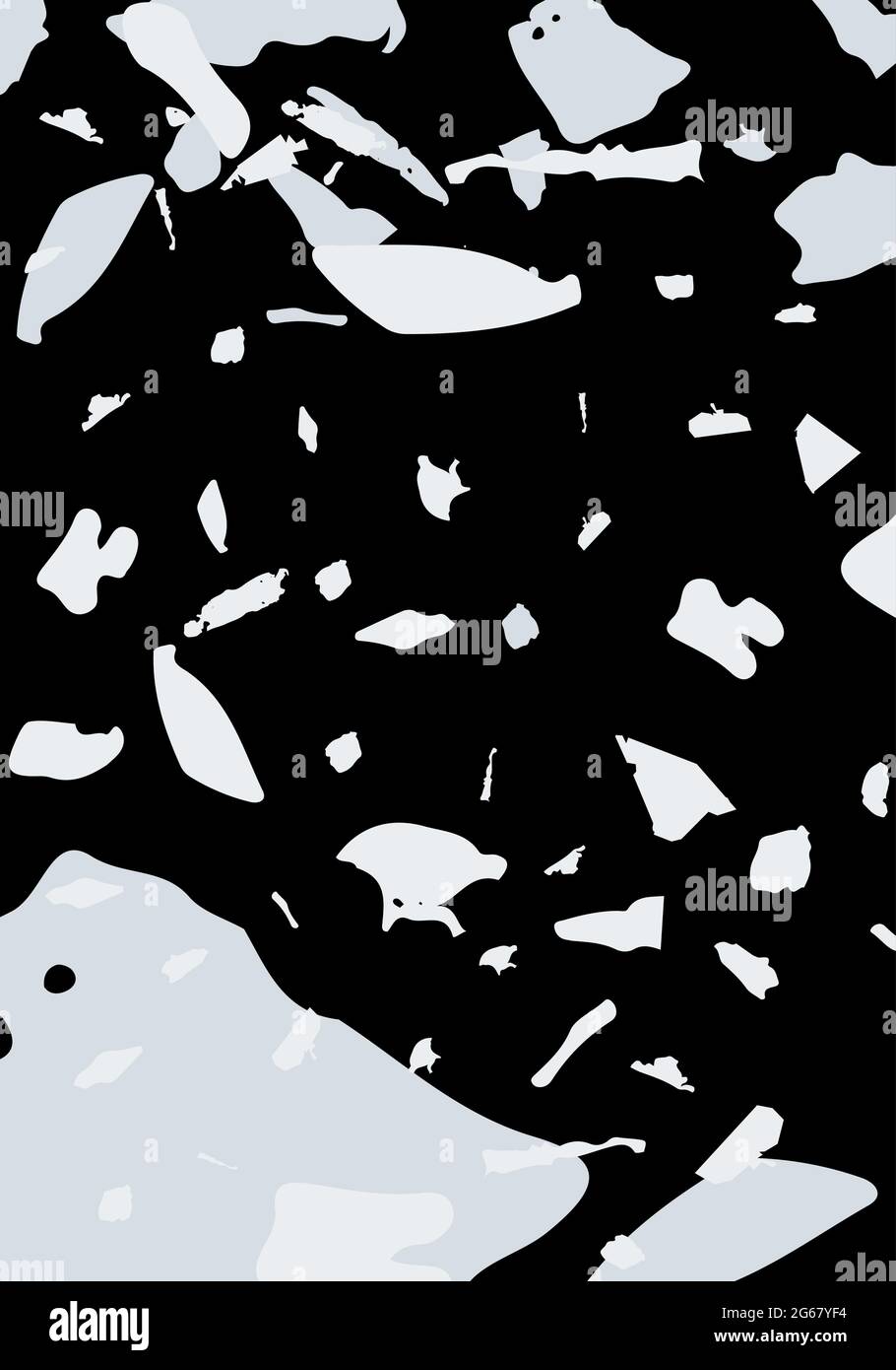 Terrazzo modern abstract template. Black and white texture of classic ...