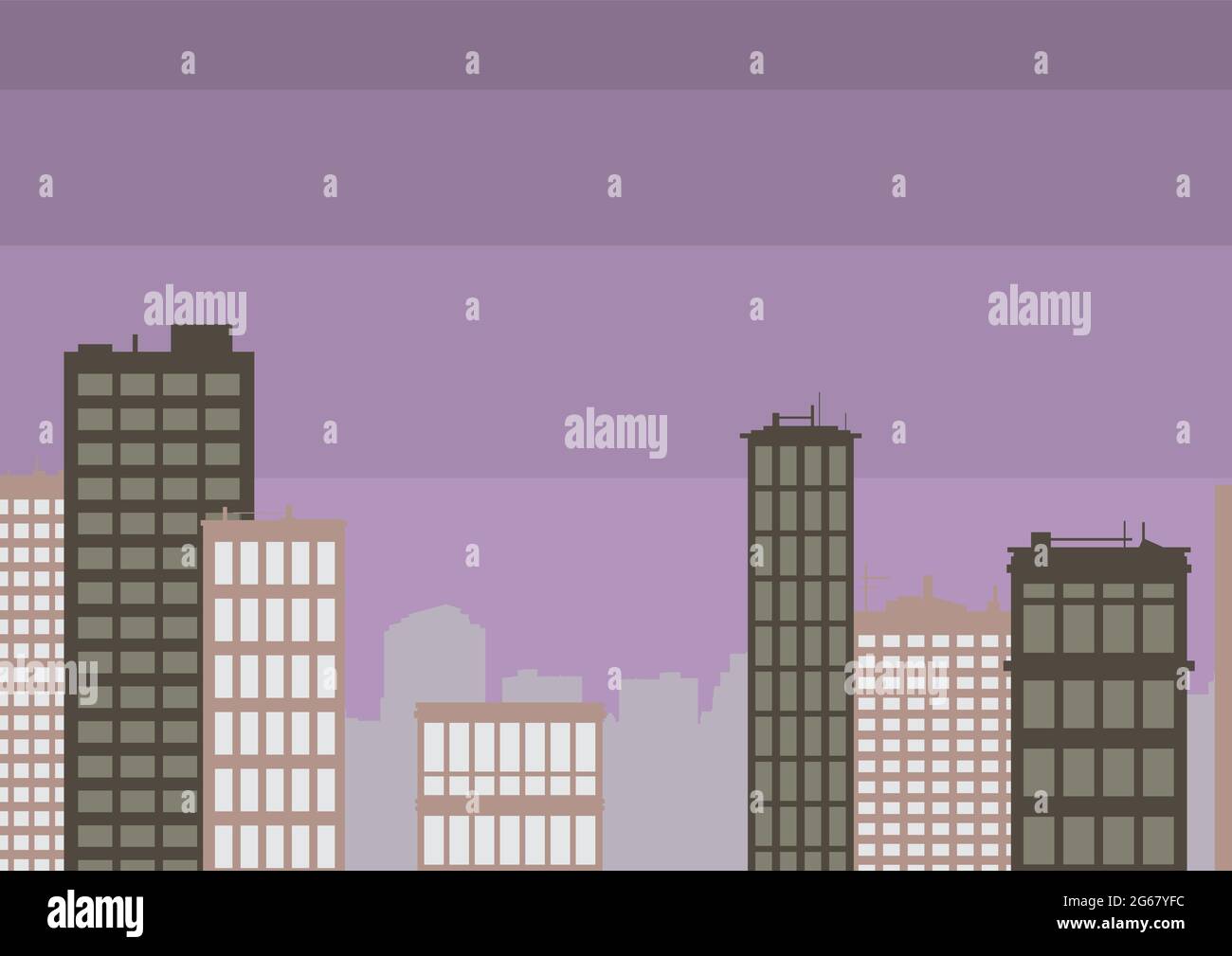 Multiple Skyscrapers Drawing Showing City Skyline. Diffrent High-Rise ...