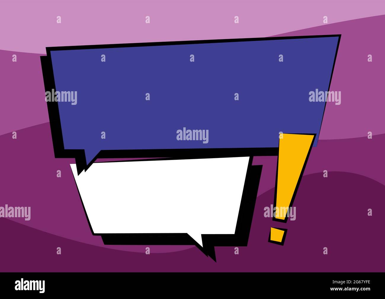 Two Colorful Overlapping Dialogue Box Drawing With Exclamation Mark ...