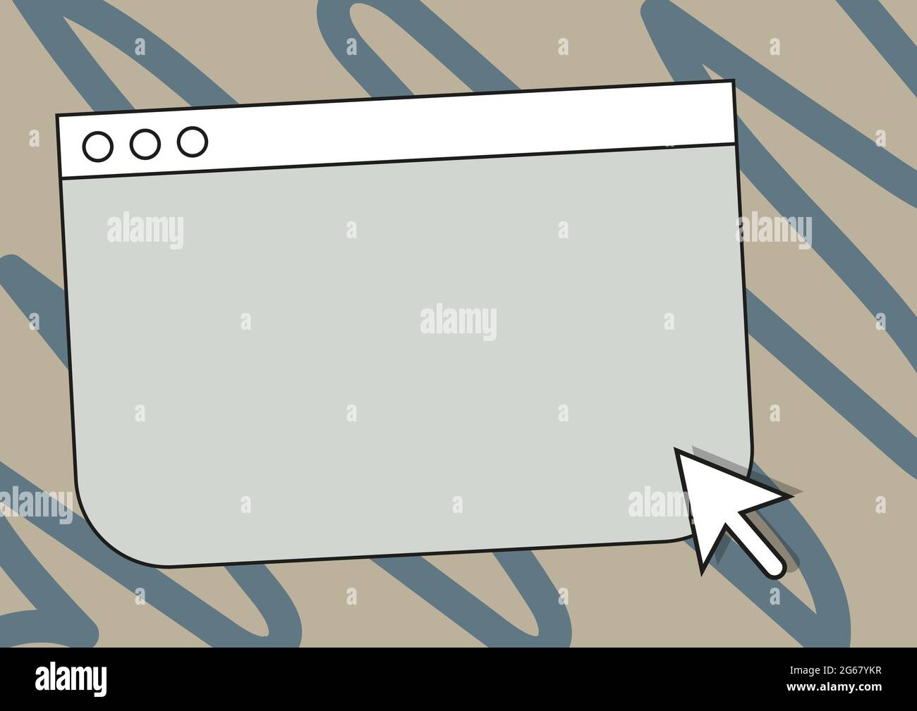 Colorful Web Page Browsing Drawing With Cursor Pointer Below. Empty ...