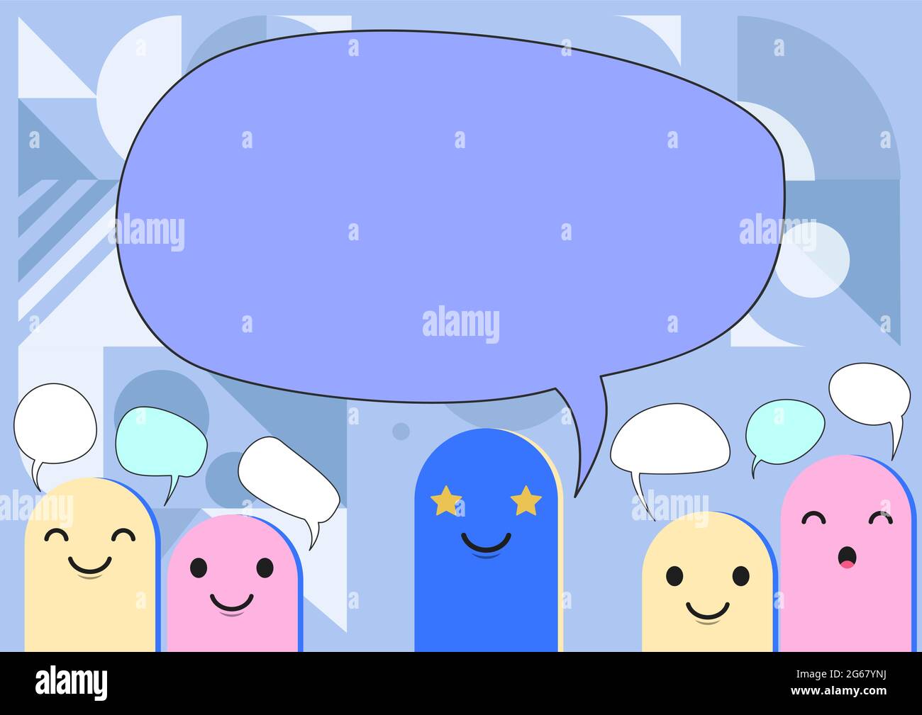 Cartoon Heads Drawing Drawing With Speech Bubble Showing Conversation ...