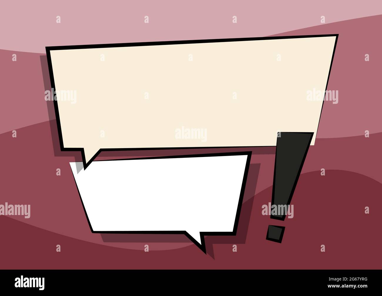 Two Colorful Overlapping Dialogue Box Drawing With Exclamation Mark ...