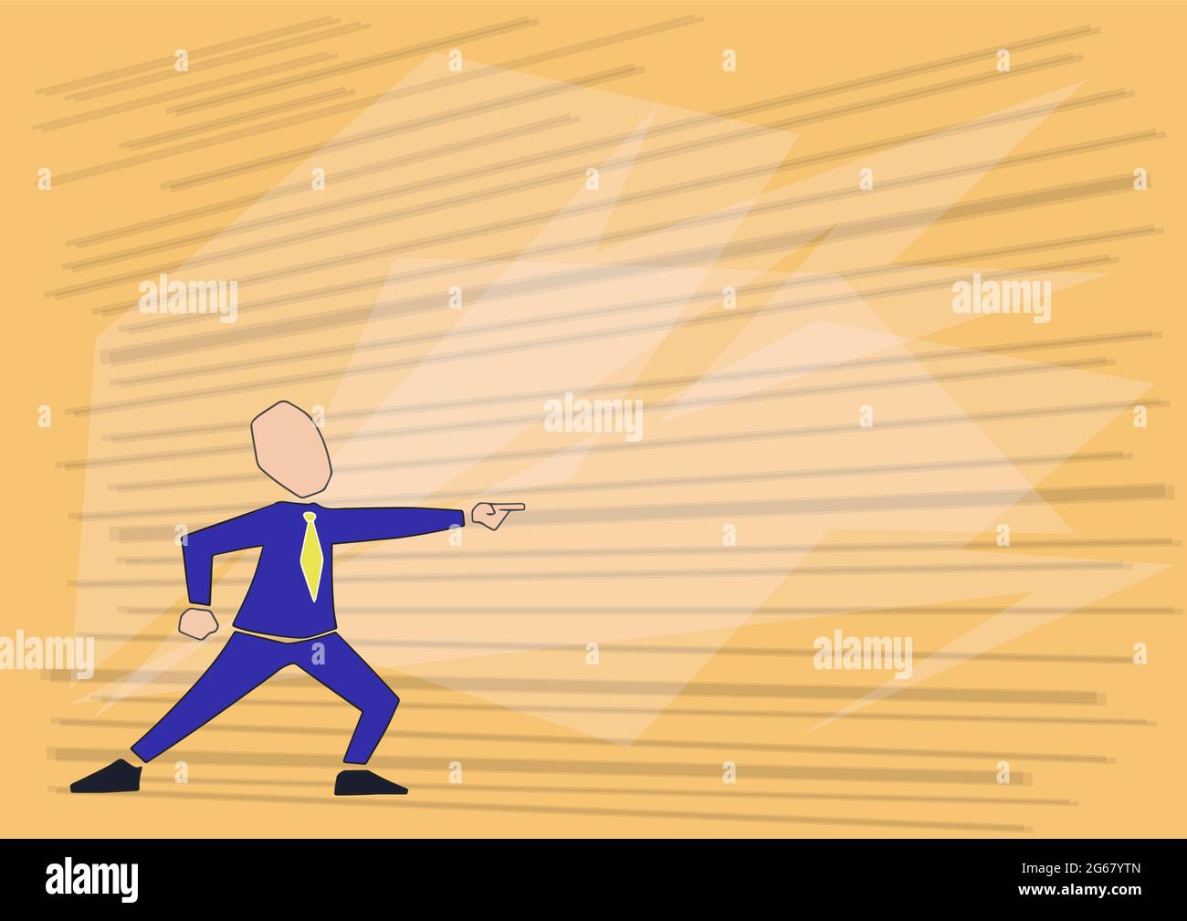 Man In Suit Drawing Half Standing And Pointing Forward Showing ...