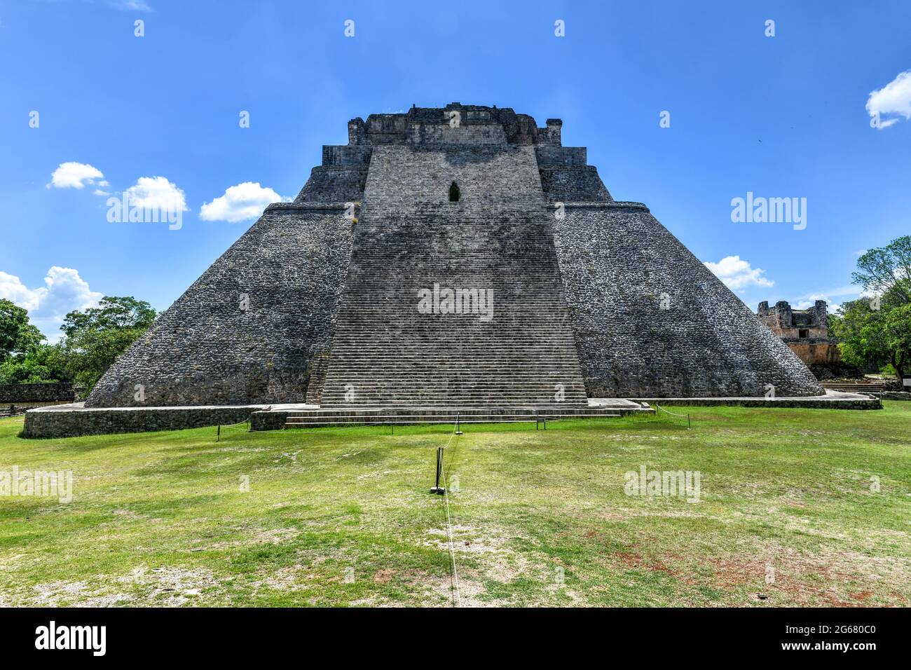 The Pyramid of the Magician at Uxmal, Yucatan, Mexico. It is the ...