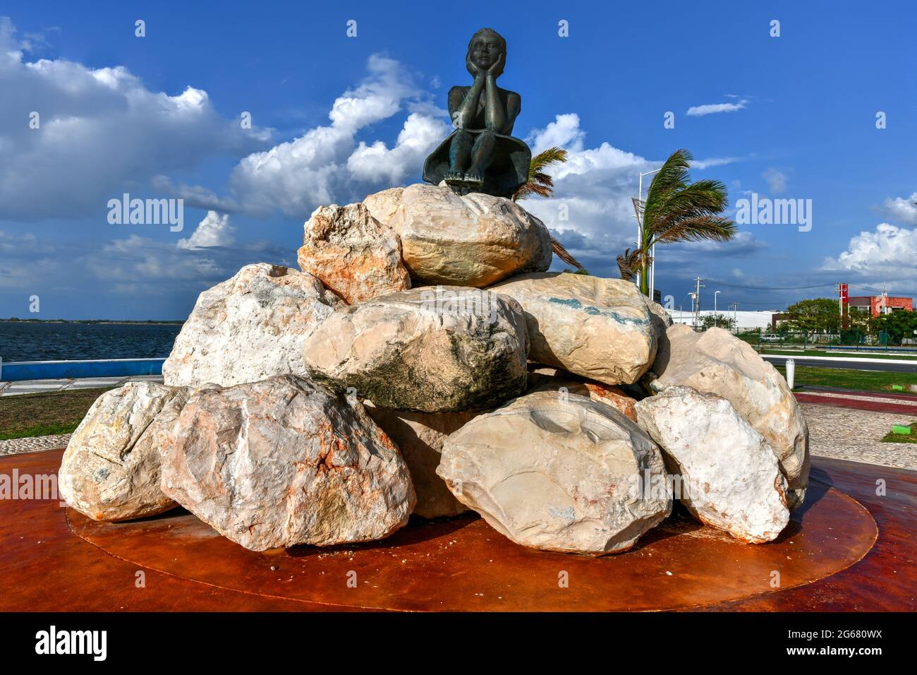 Campeche, Mexico - May 25, 2021: Statue of girl known as Bride of the ...