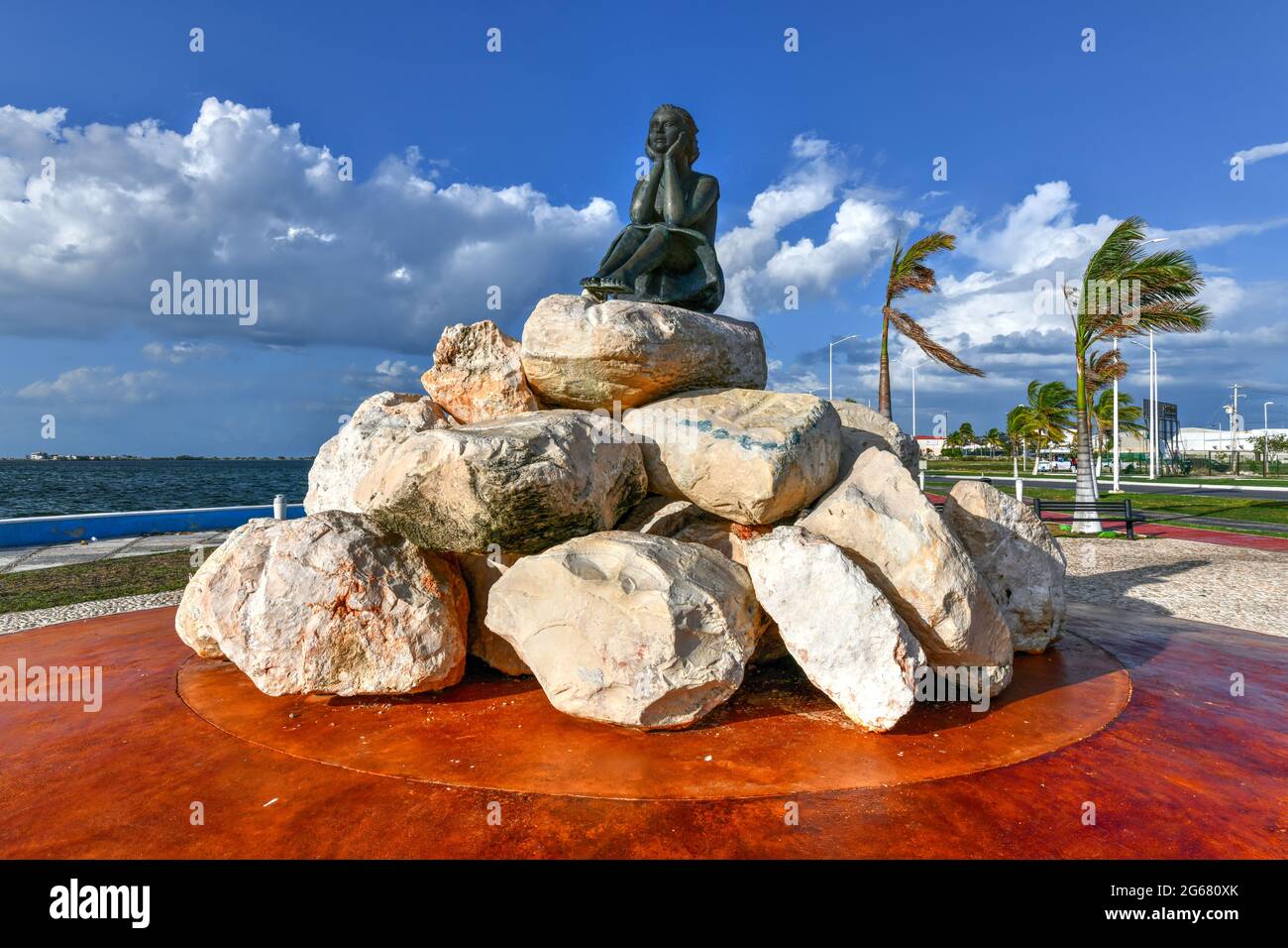 Campeche, Mexico - May 25, 2021: Statue of girl known as Bride of the ...