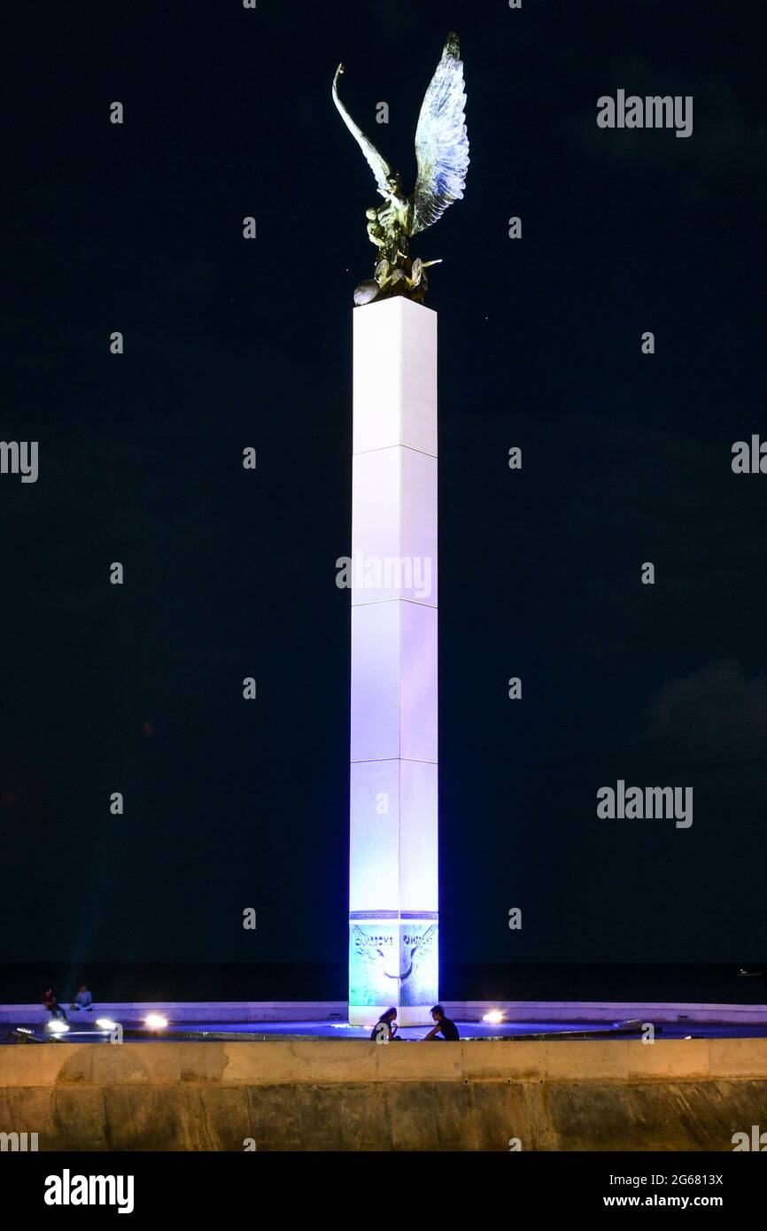 Campeche, Mexico - May 25, 2021: Mayan Angel, a sculpture signifying ...