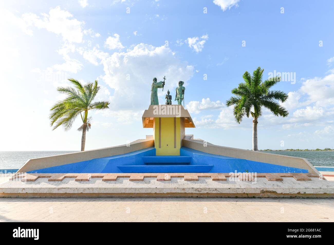Campeche, Mexico - May 25, 2021: October 4 Plaza commemorating the date ...