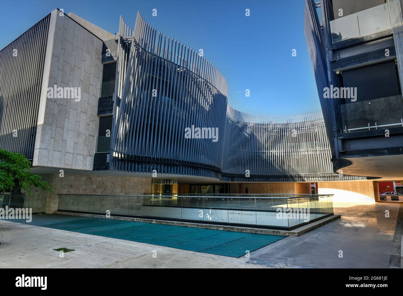 Merida, Mexico - May 24, 2021: Patio of Strings of the concert hall of ...