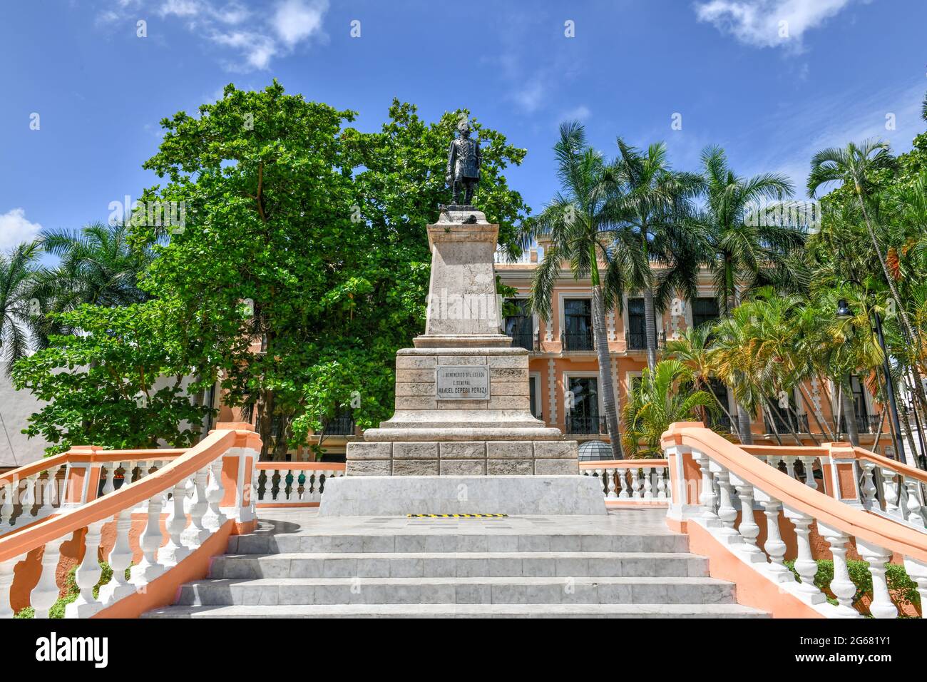 Merida, Mexico - May 24, 2021: Statue of General Manuel Cepeda Peraza ...