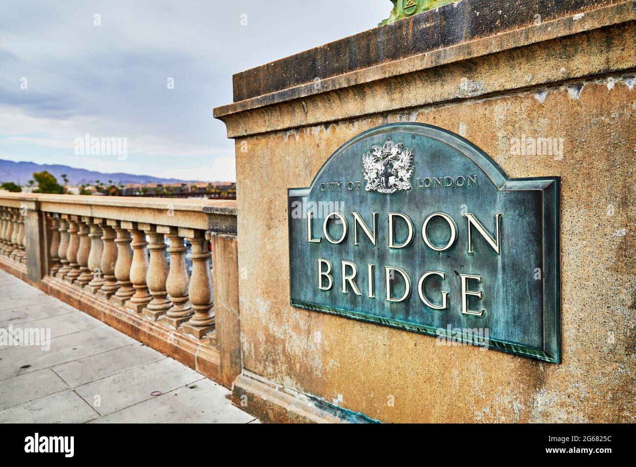 Lake Havasu, Arizona, USA - June 30, 2021: London Bridge sign on the ...