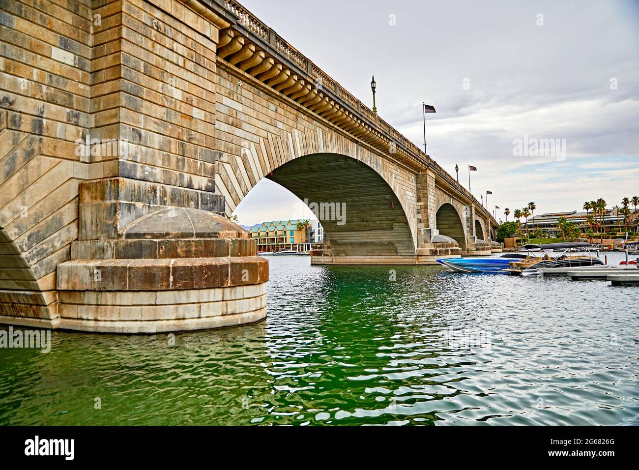 Lake Havasu, Arizona, USA - June 30, 2021: Inner channel of Lake Havasu ...