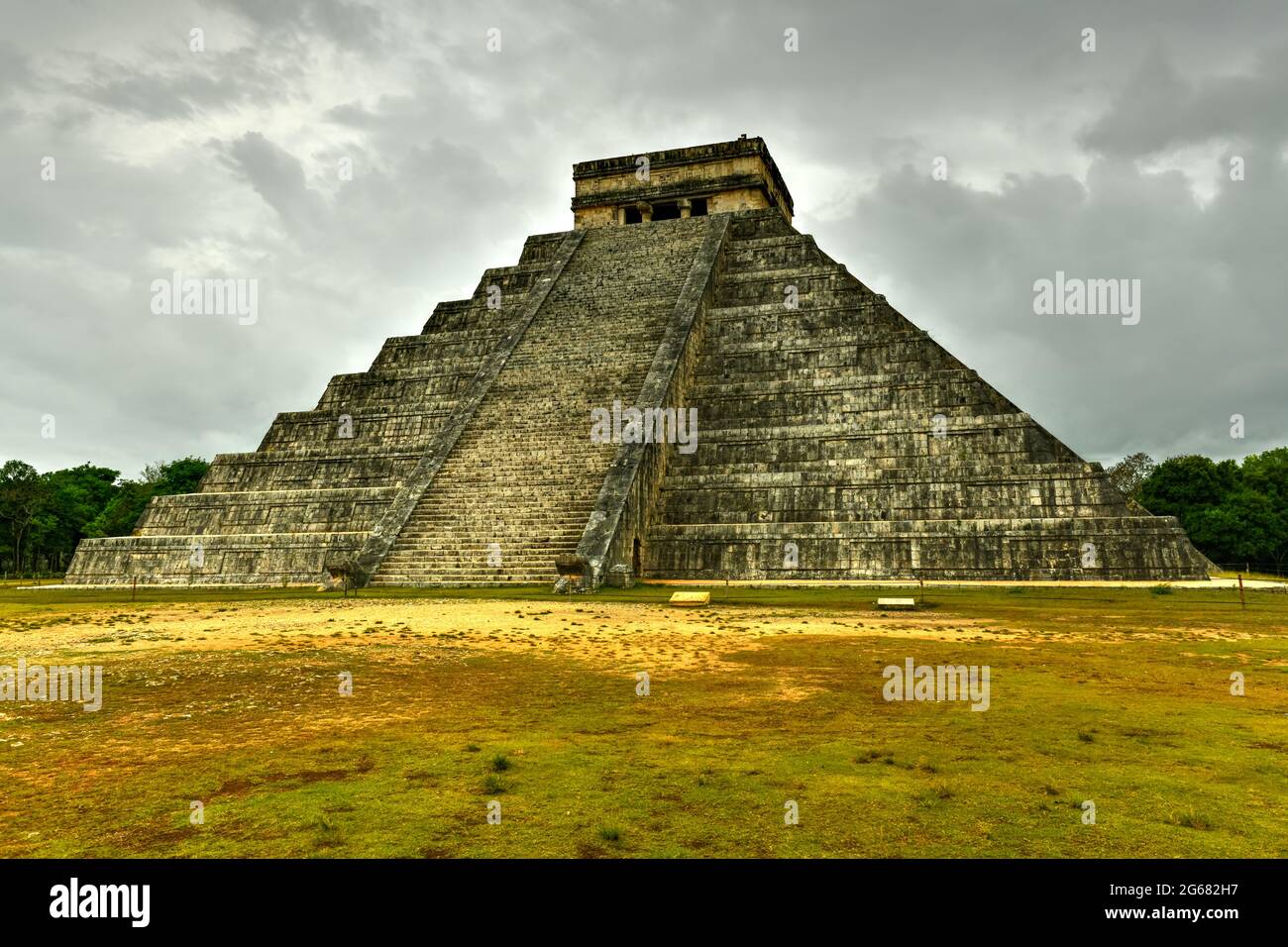 Pyramid of Kukulkan at Chichen Itza, the ancient Maya city in the ...