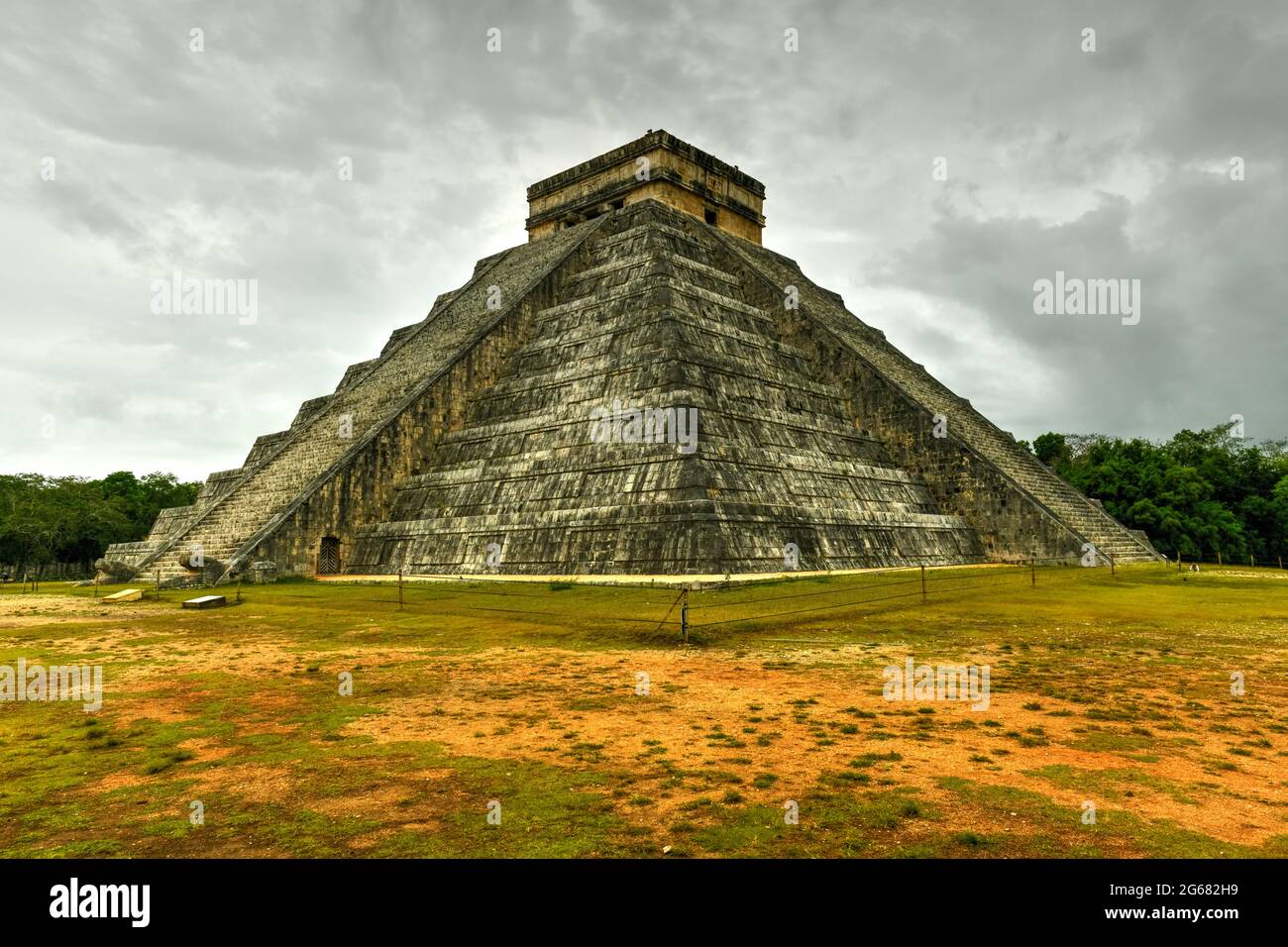 Pyramid of Kukulkan at Chichen Itza, the ancient Maya city in the ...