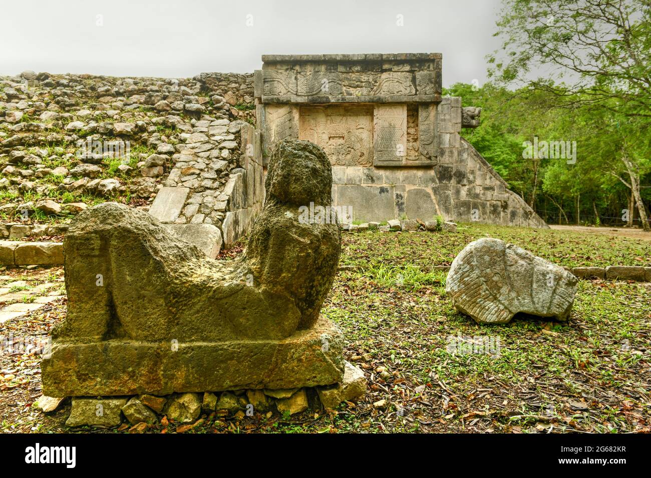 Venus Platform in the Great Plaza in Chichen Itza, a large pre ...