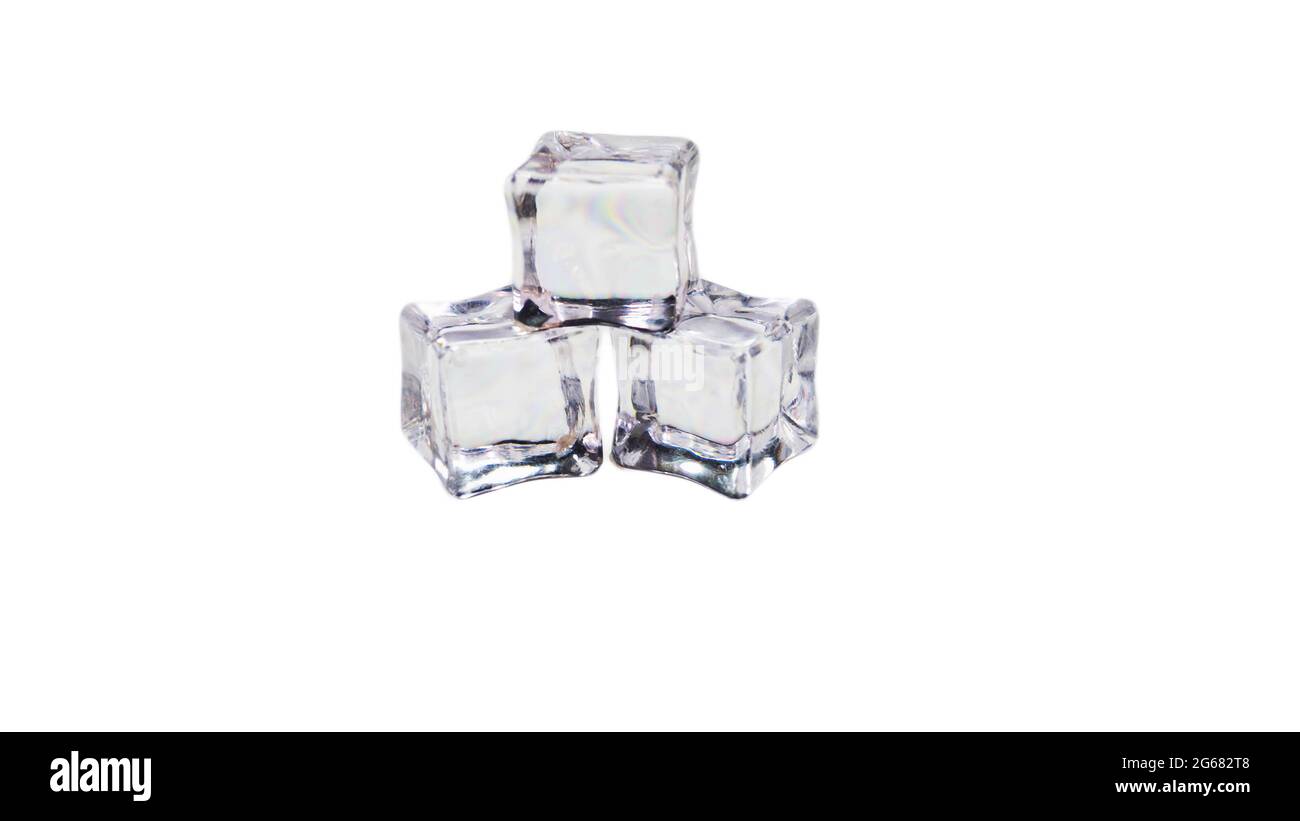 Cubes on a blue background, crystal cubes, dry ice. Cubic figures Stock ...