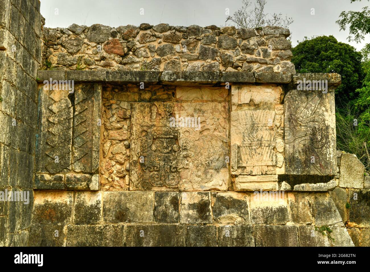 Venus Platform in the Great Plaza in Chichen Itza, a large pre ...