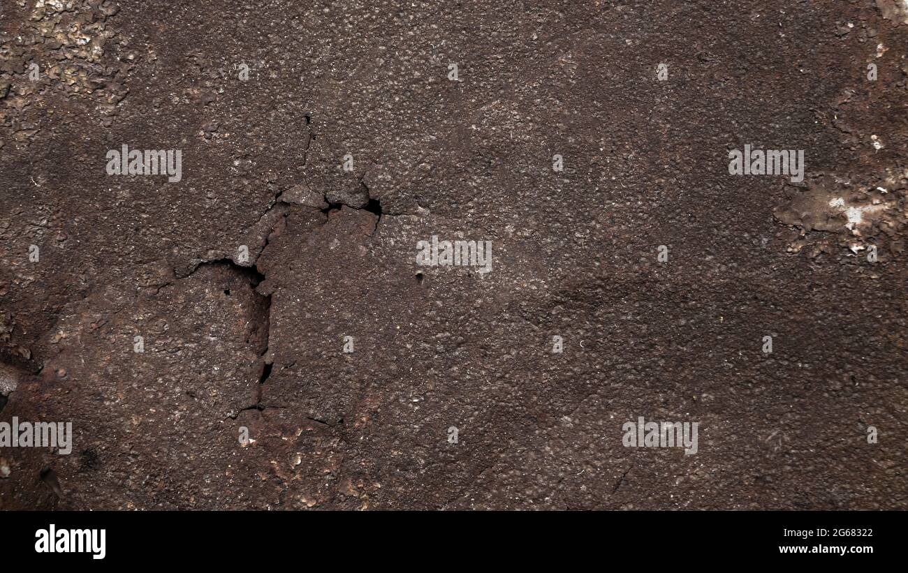 Texture old metal rusty background from brown metal with a hole ...