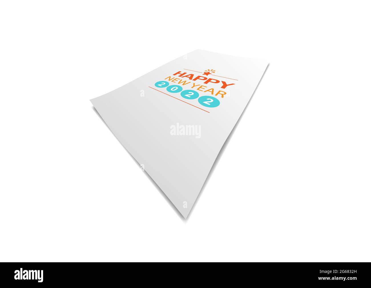 Happy New Year 2022 message paper placed on a white background. vector ...