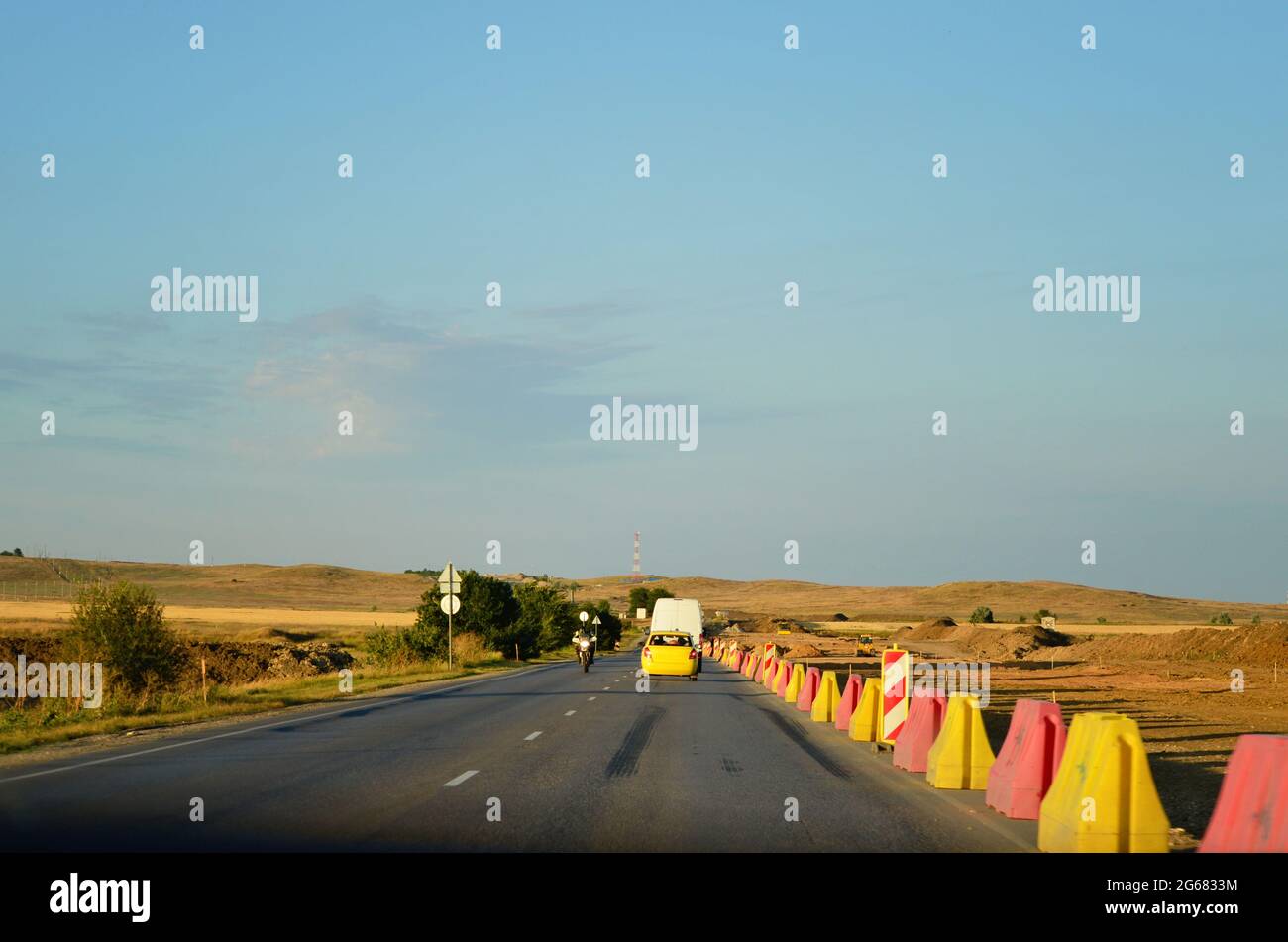 Road construction , tavrida track , tavrida highway start of ...