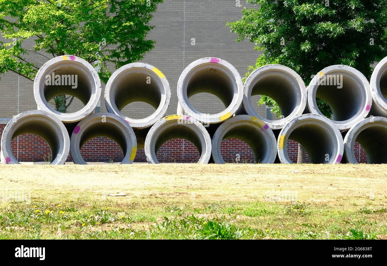 Concrete Sewer Pipes Stock Photo - Alamy