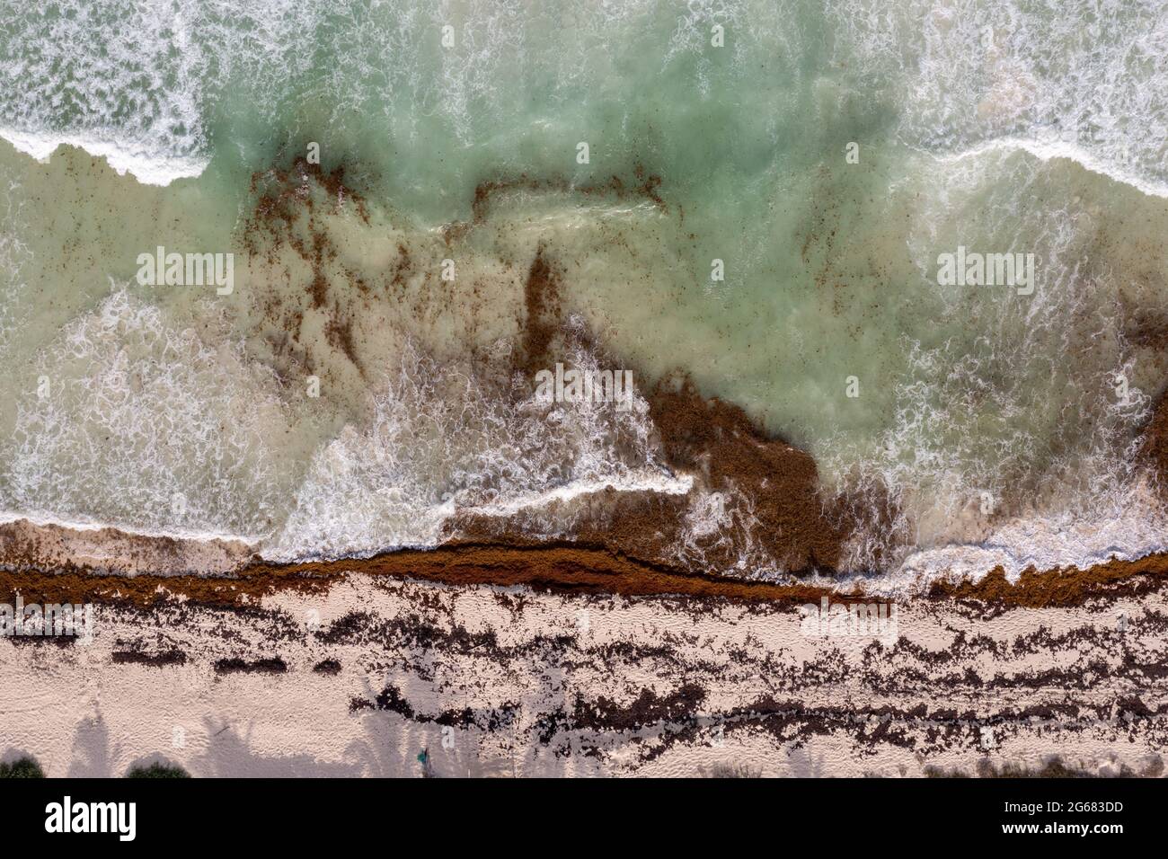 Scenic aerial landscape of the peninsula of Tulum in Quintana Roo ...