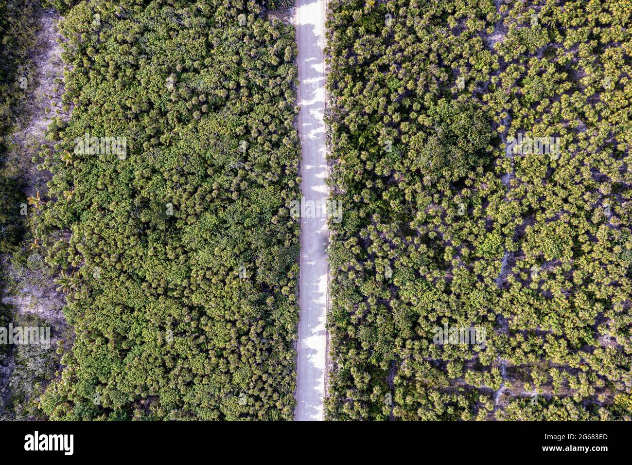 Scenic aerial landscape of the peninsula of Tulum in Quintana Roo ...