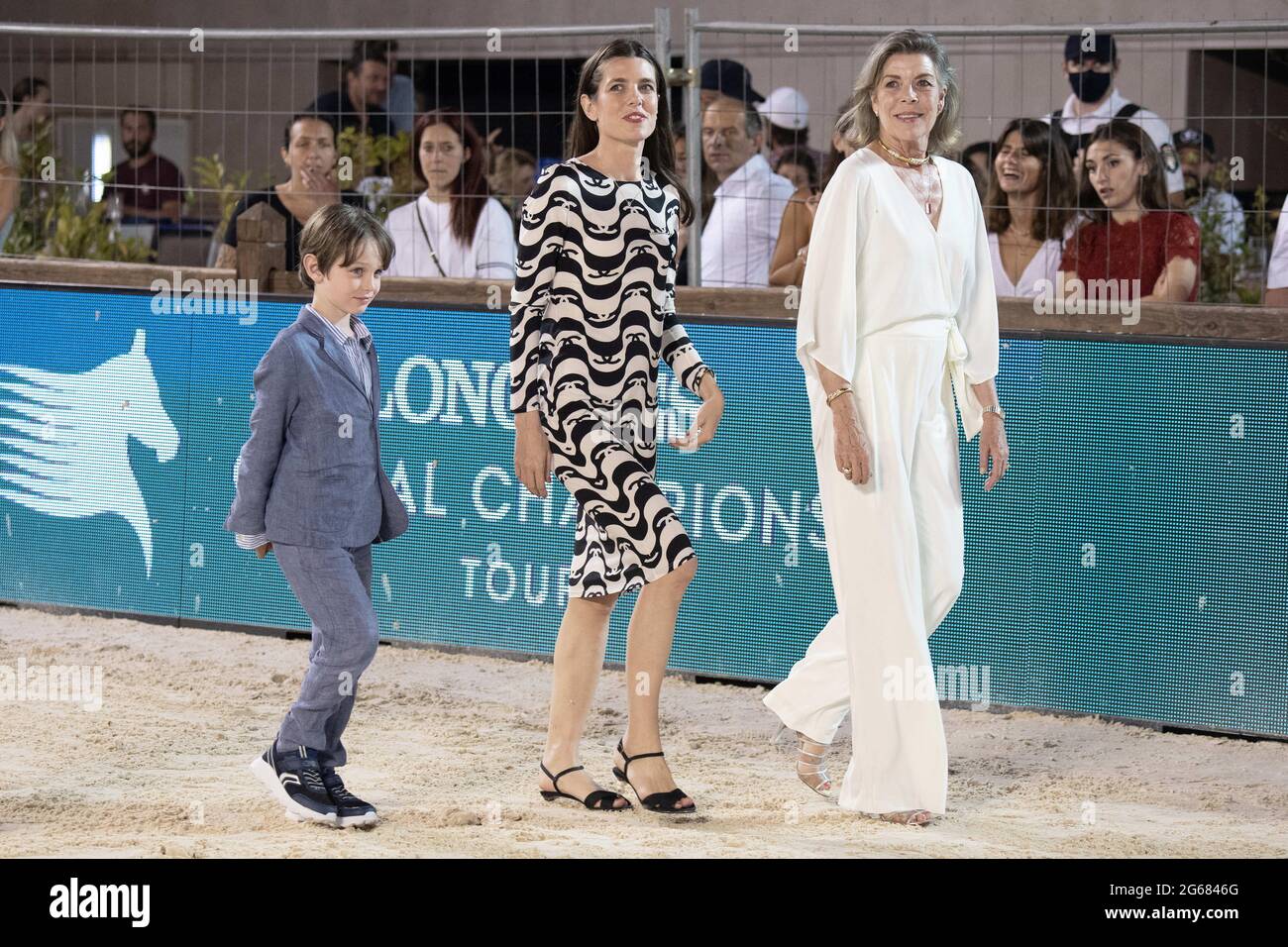 Princess Caroline of Hanover and Charlotte Casiraghi with her son ...