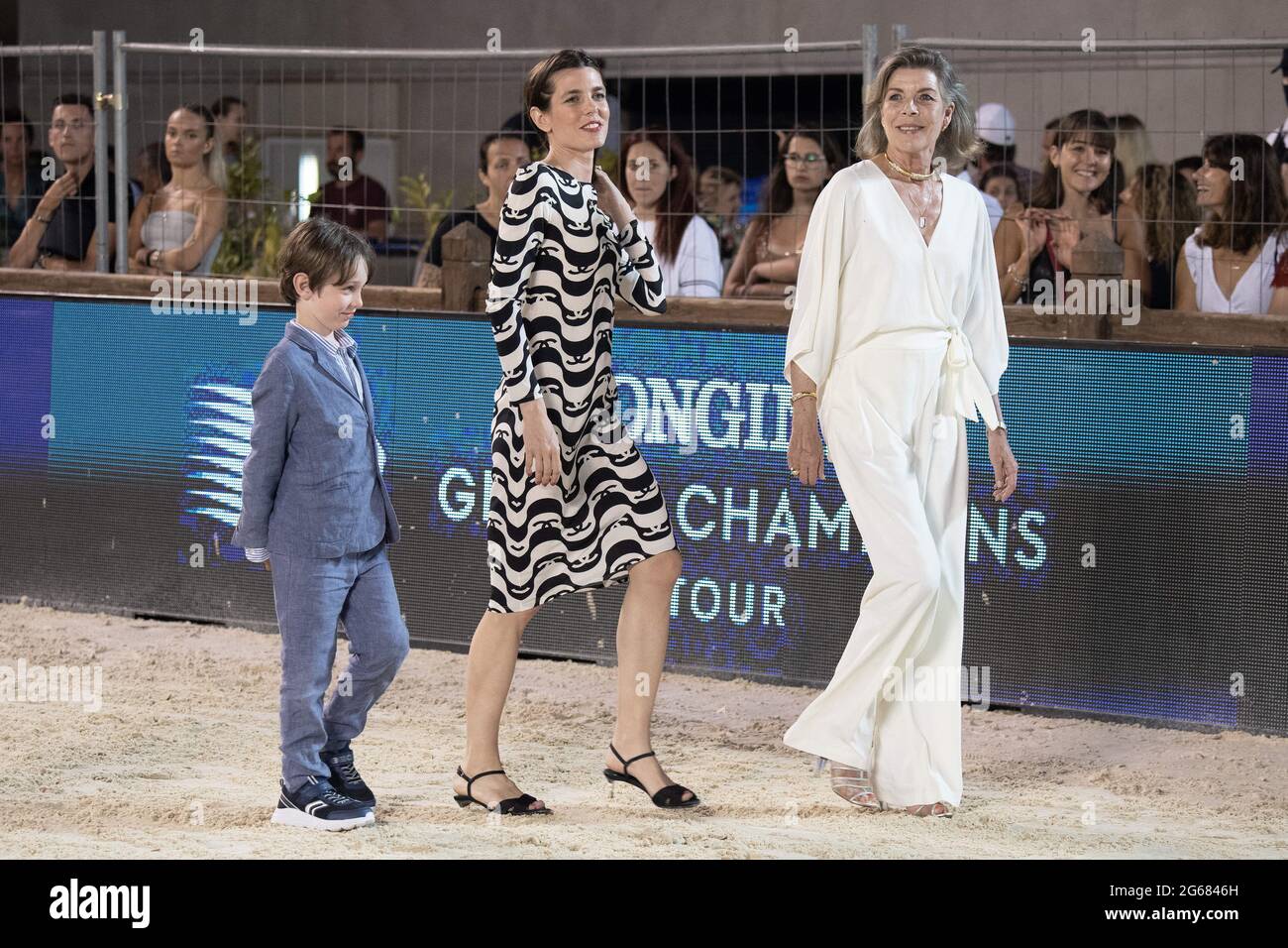 Princess Caroline of Hanover and Charlotte Casiraghi with her son ...