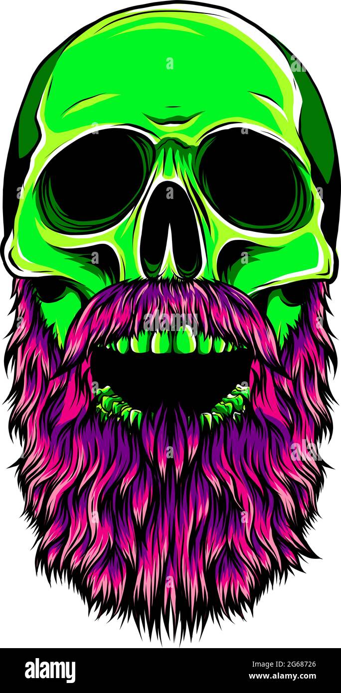 Bearded skull vector hi-res stock photography and images - Alamy
