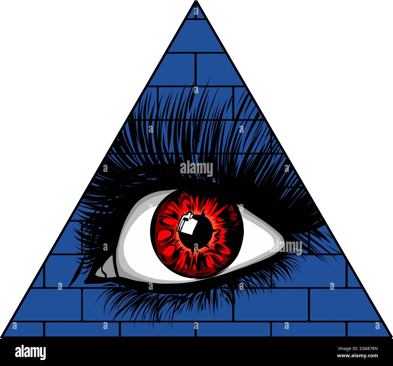 Eye of providence. All seeing eye in the triangle on top of the pyramid ...