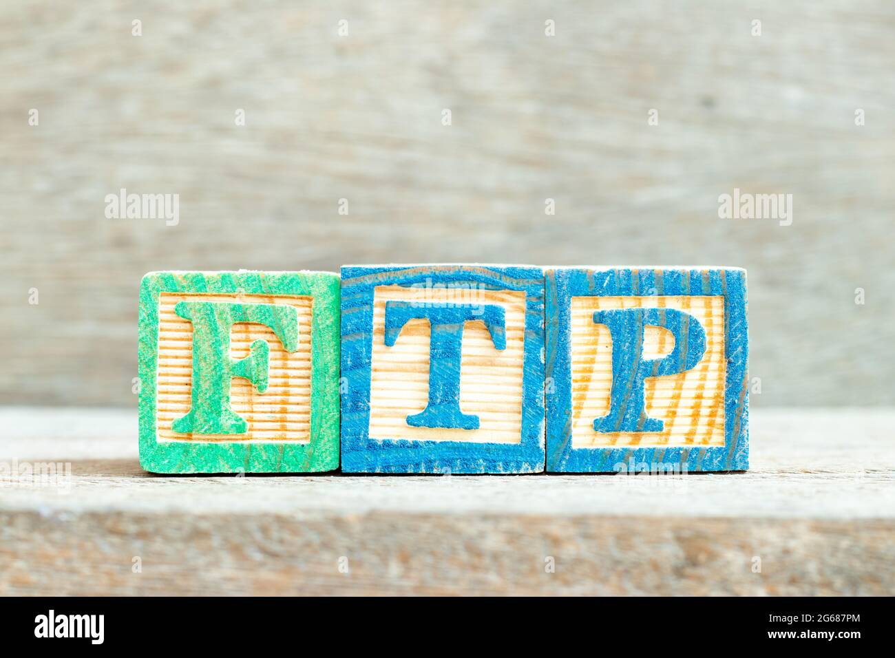 Color alphabet letter block in word FTP (Abbreviation of File Transfer ...