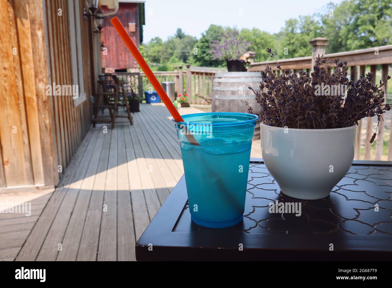 Lavender lemonade outside of family-owned lavender shop Stock Photo - Alamy