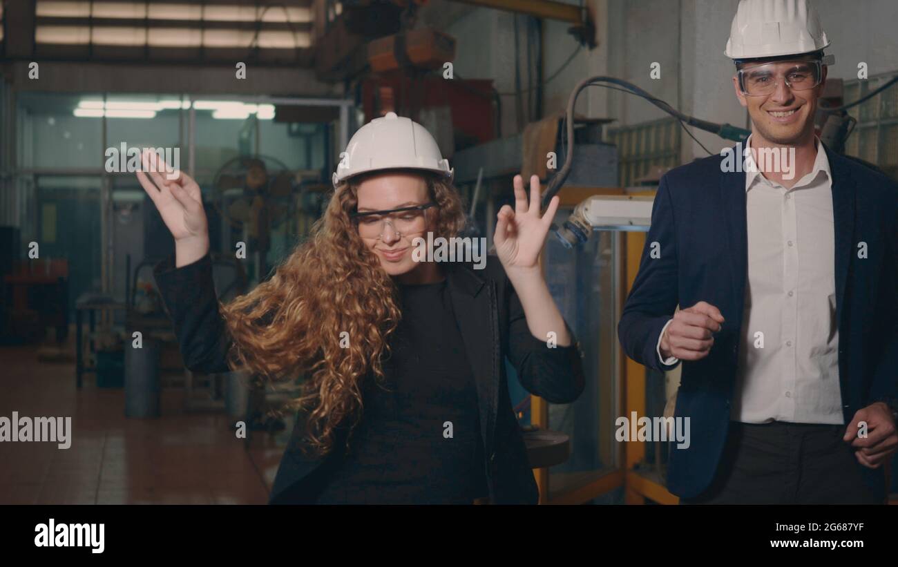 Happy heavy industry business engineering and manager in hardhats ...