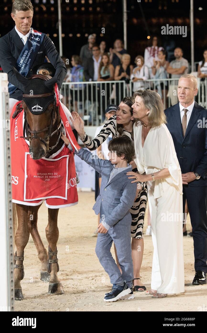 Princess Caroline of Hanover and Charlotte Casiraghi with her son ...