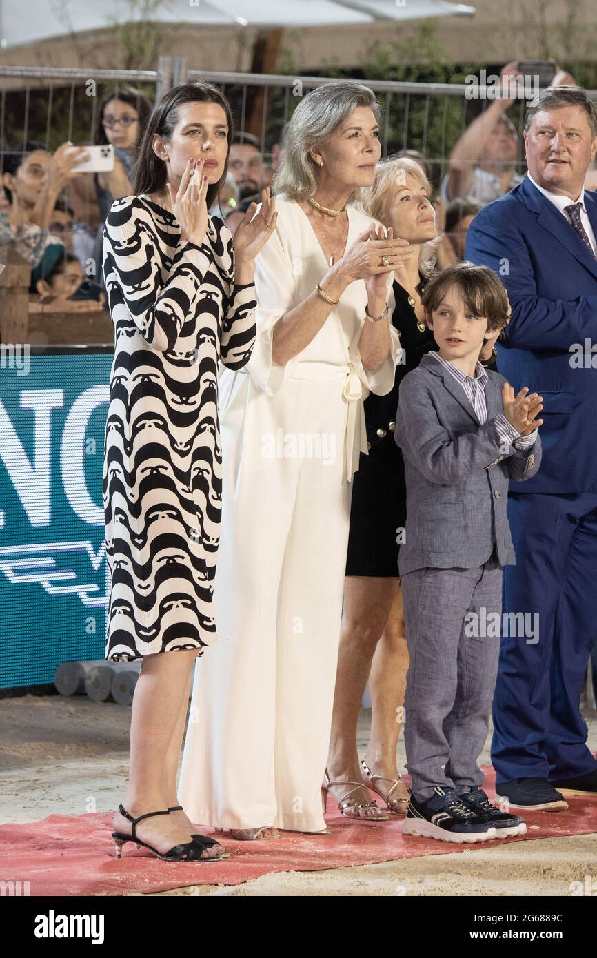 Princess Caroline of Hanover and Charlotte Casiraghi with her son ...