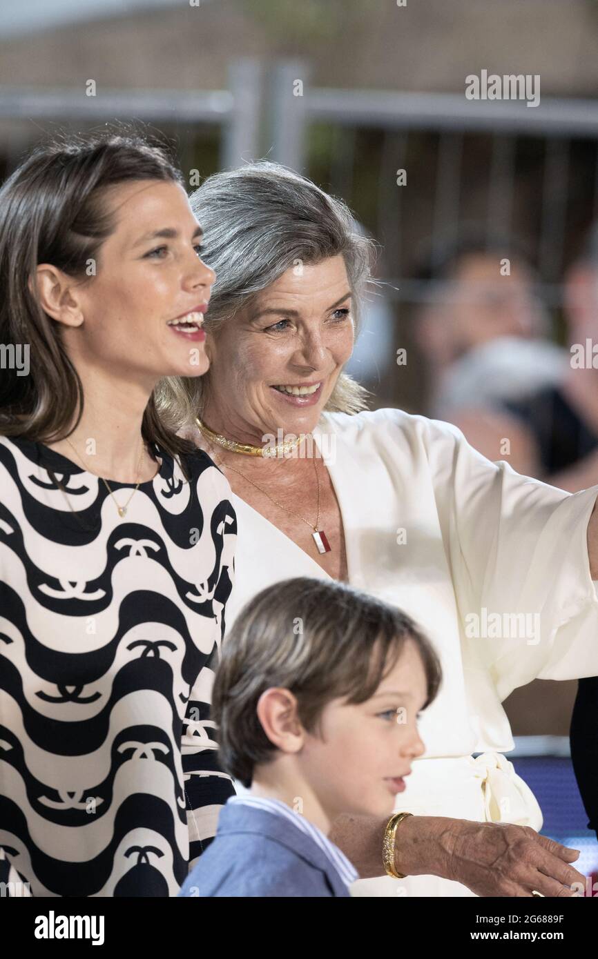 Princess Caroline of Hanover and Charlotte Casiraghi with her son ...