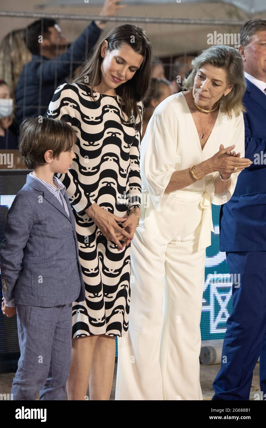 Princess Caroline of Hanover and Charlotte Casiraghi with her son ...