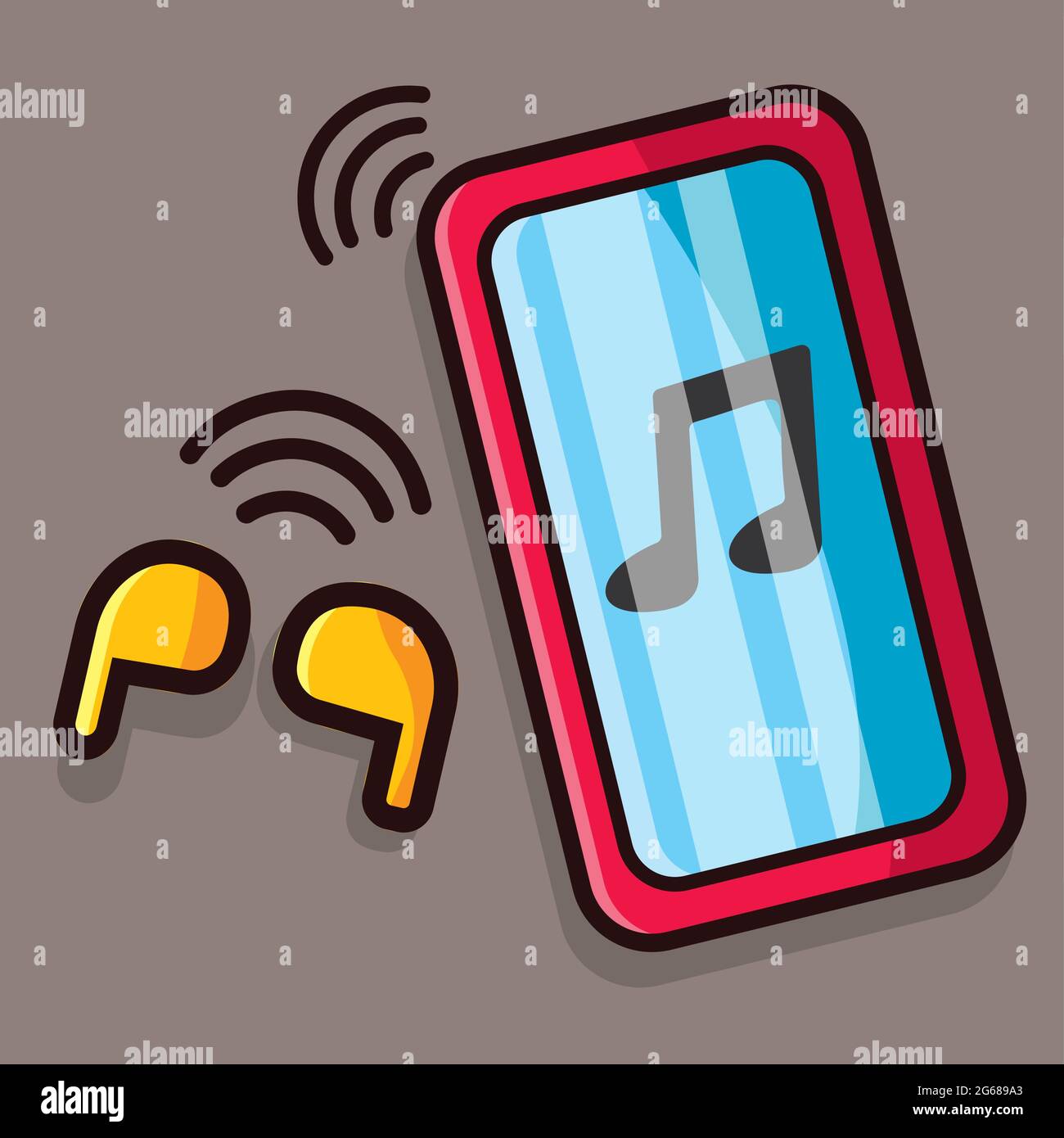 earbuds wireless concept vector illustration in flat style Stock Vector ...