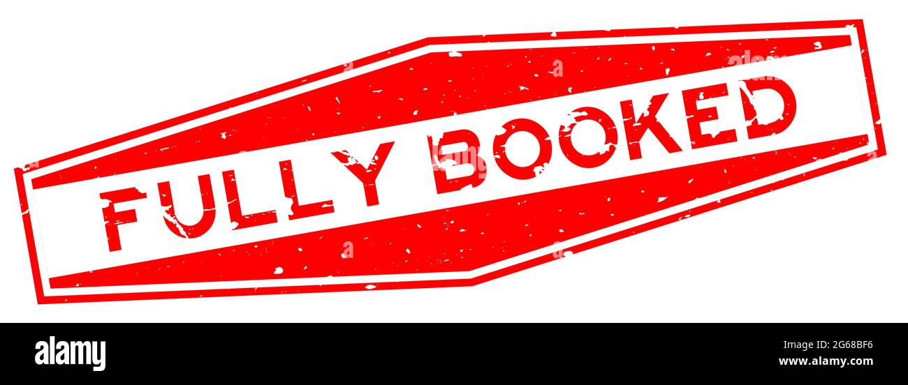 Grunge red fully booked word hexagon rubber seal stamp on white background Stock Vector Image ...