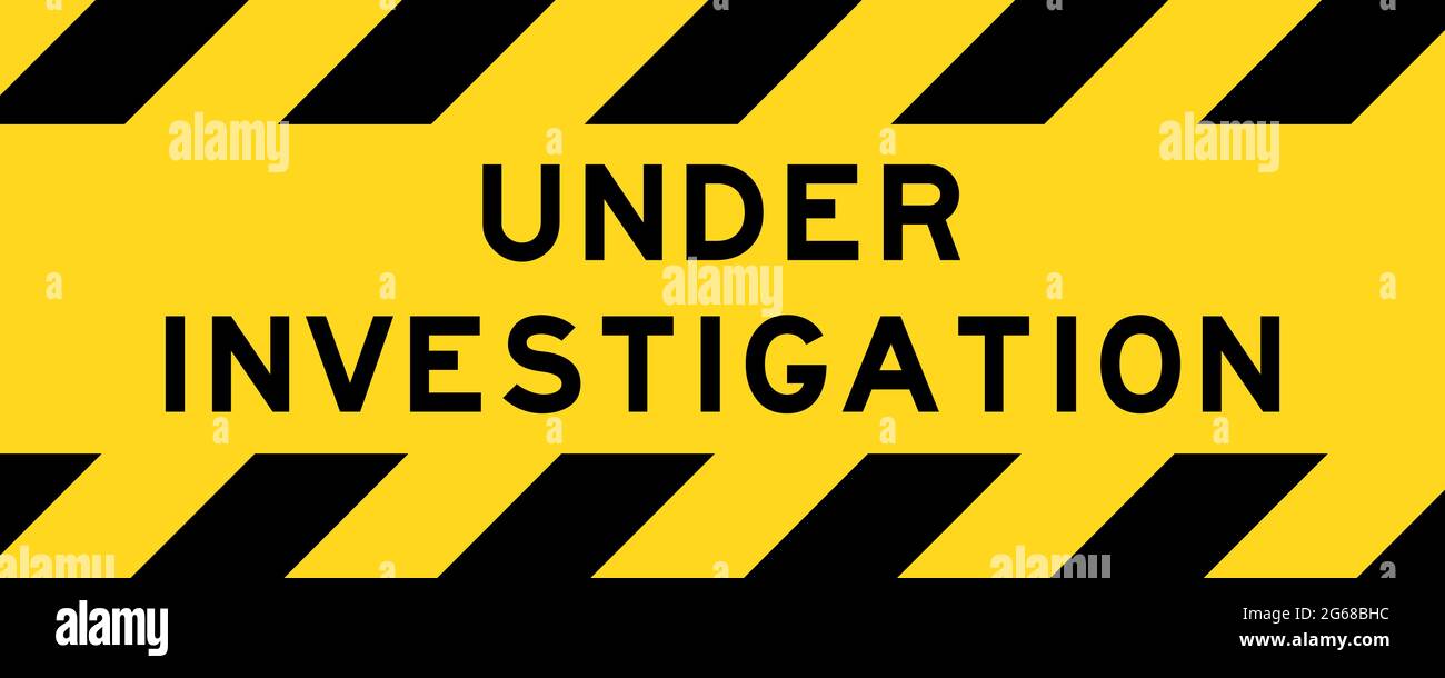 Yellow and black color with line striped label banner with word under ...