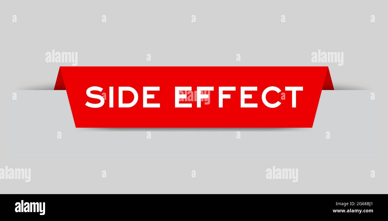 Red color inserted label with word side effect on gray background Stock ...
