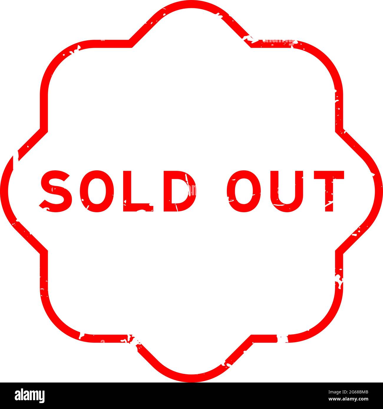 Grunge red sold out word rubber seal stamp on white background Stock ...