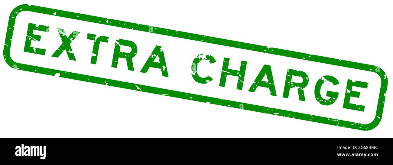 Grunge green extra charge word square rubber seal stamp on white background Stock Vector Image ...
