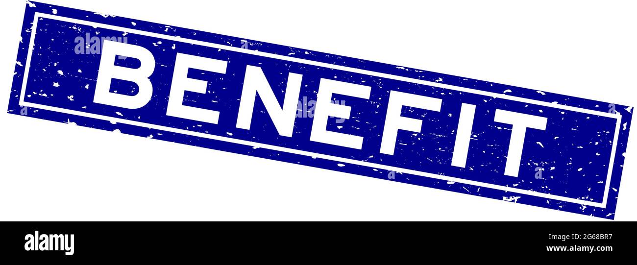 Grunge blue benefit word square rubber seal stamp on white background Stock Vector Image & Art ...