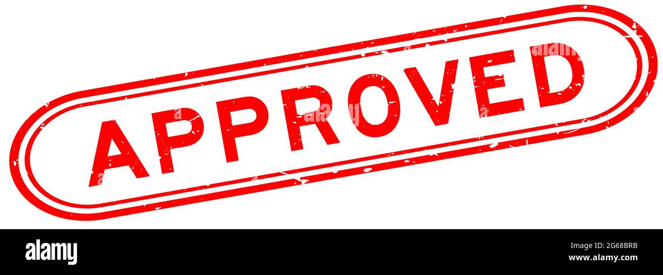 Grunge red approved word rubber seal stamp on white background Stock ...