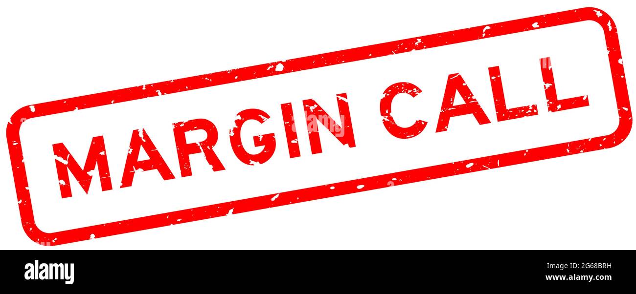 Grunge red margin call word square rubber seal stamp on white ...