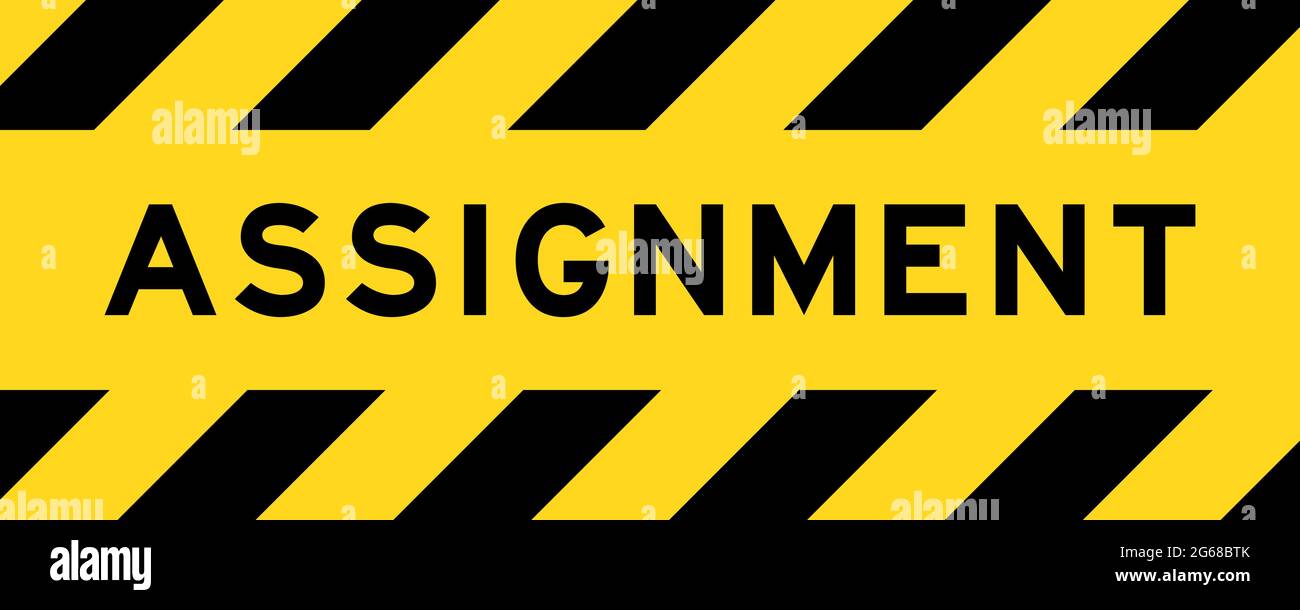Yellow and black color with line striped label banner with word ...